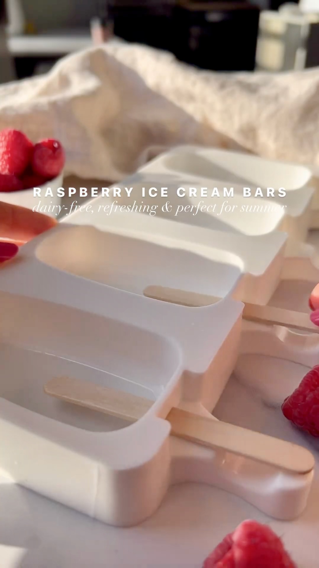 Raspberry Ice Cream Bars