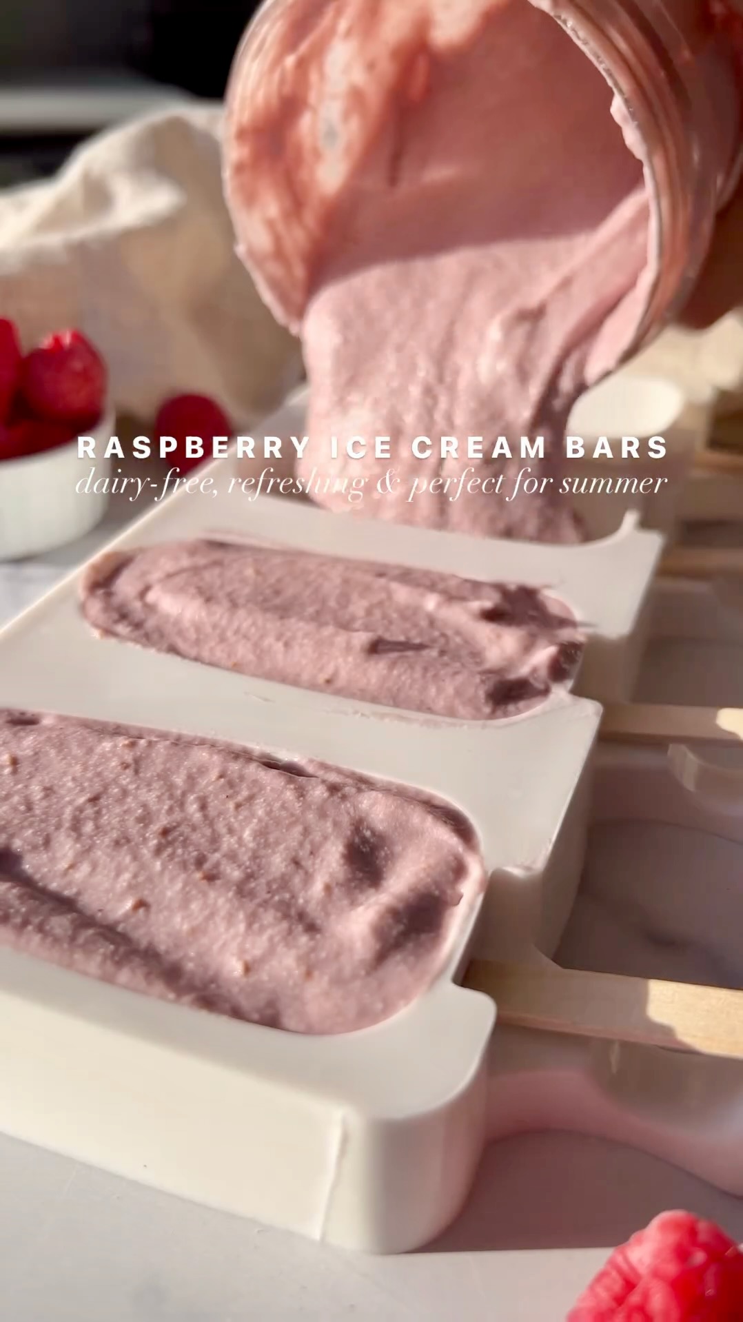 Raspberry Ice Cream Bars