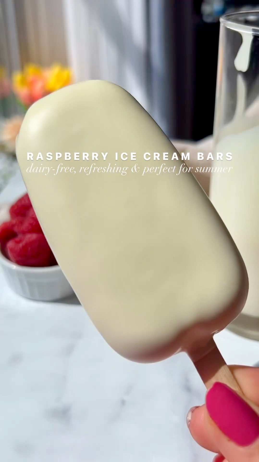 Raspberry Ice Cream Bars