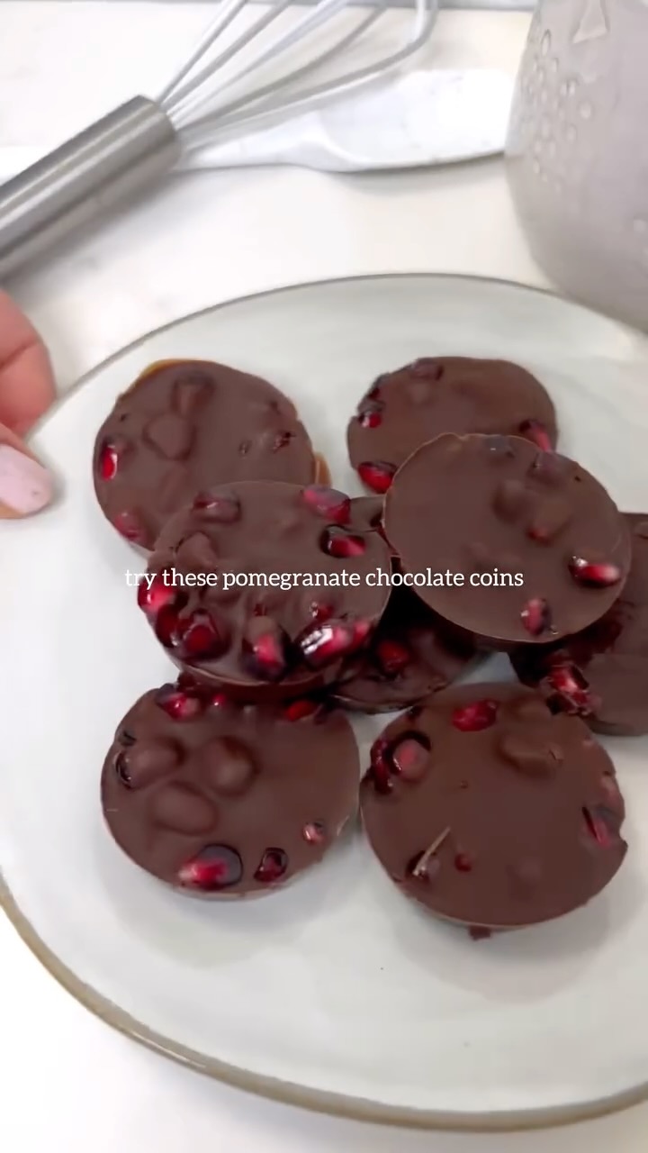 Chocolate Covered Pomegranate Coins