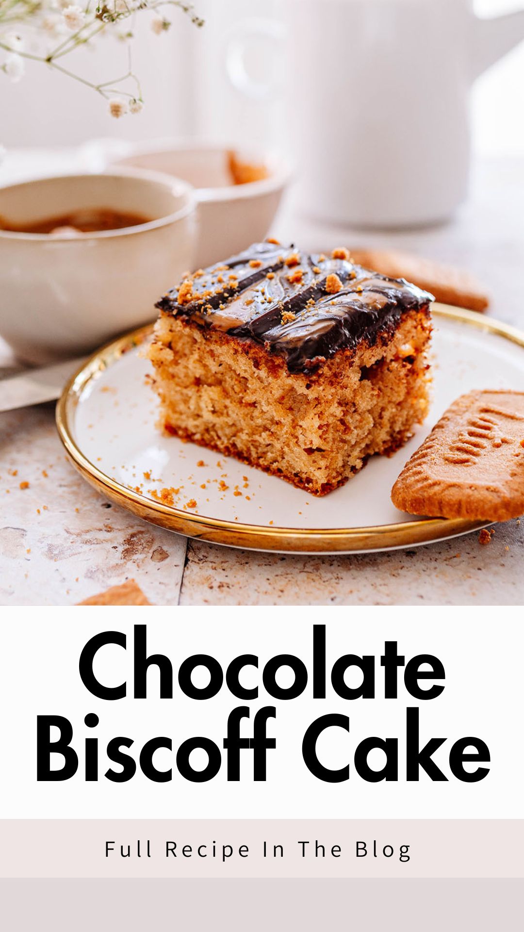 Chocolate Cream Biscoff Cake Recipe