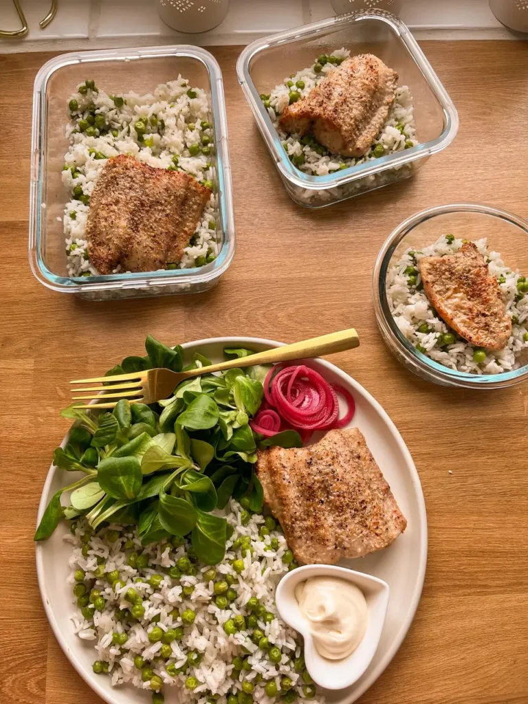 Easy African Catfish Fillets with Peas-and-Rice and Quick Pickled Red ...