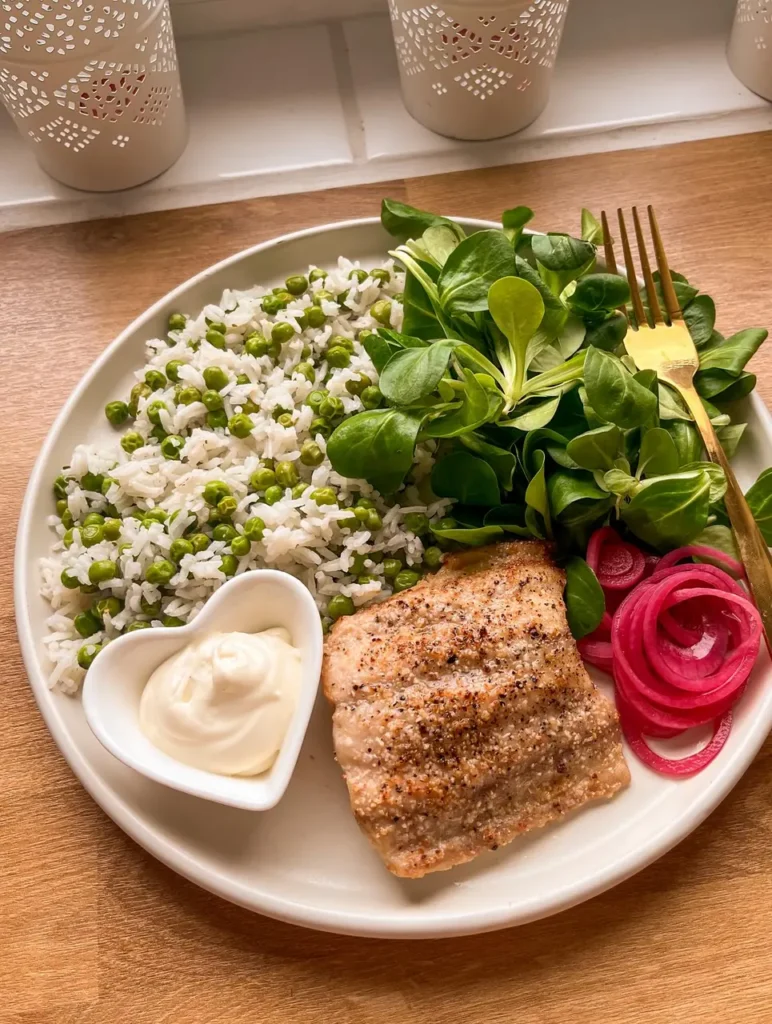 Easy African Catfish Fillets with Peas-and-Rice and Quick Pickled Red ...